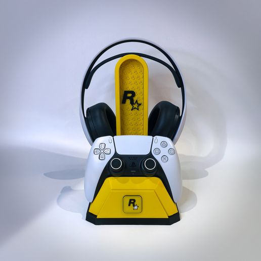 🎧 PS5 Headphone + Controller Stand - Rockstar Games・ STL File for 3D ...