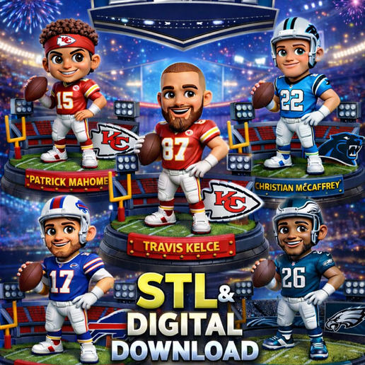 🥣 NFL Christian Mccafferey Chibi Figurine・ STL File for 3D printing・Cults
