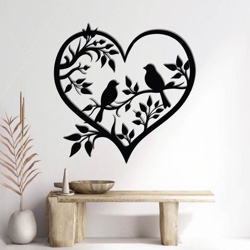 3D file Love Bird Metal Wall Art Laser Cut Files ️‍🔥 ・3D printer model ...