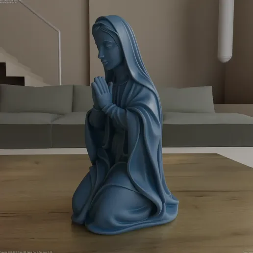 🧎 Kneeling Virgin Mary Statue – STL 3D Model for 3D Printing・ STL File ...