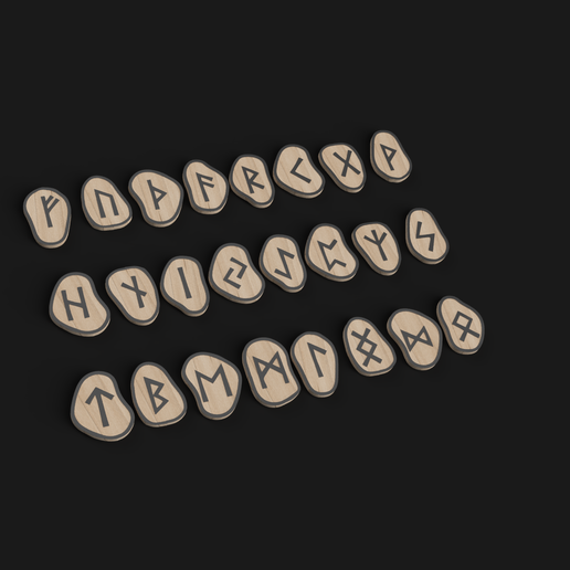 🪙 Runes viking alphabet tokens・Free 3MF File for ・Cults