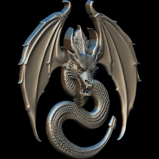 STL file Dragon Head Relief No9 3D print model 🐉 (OBJ)・3D print object ...