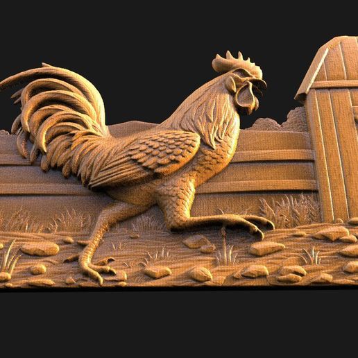 🐓 Rooster CNC・ STL File for 3D printing and CNC machining - Laser ...
