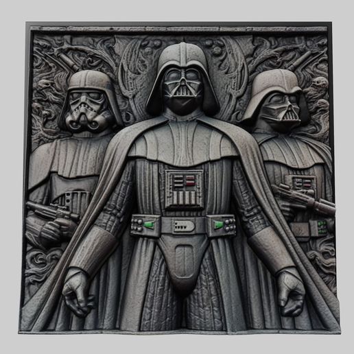 ⭐ Star Wars Darth Vader 3d printer relief medallion stone tablet obj ...