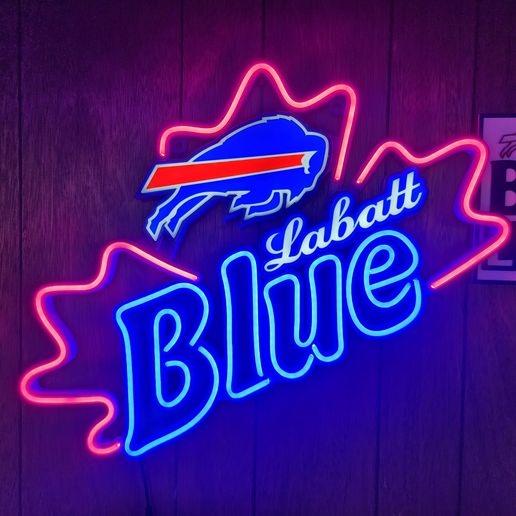 Файл STL Вывеска бара Labatt Blue Bills ⚽ ・3D-печатная модель для ...