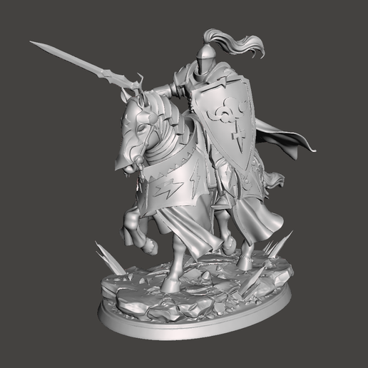 🦸 Stormsigil Charger – Armored Lance Knight Cavalry Miniature STL for ...