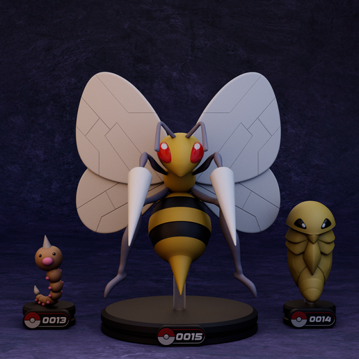 STL file Beedrill Family 👪 ・3D printable model to download・Cults