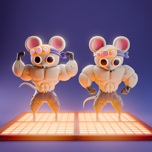 🥷 MUSCLE NINJA MICE - KIMETSU NO YAIBA・Archivo STL para Impresión 3D・Cults