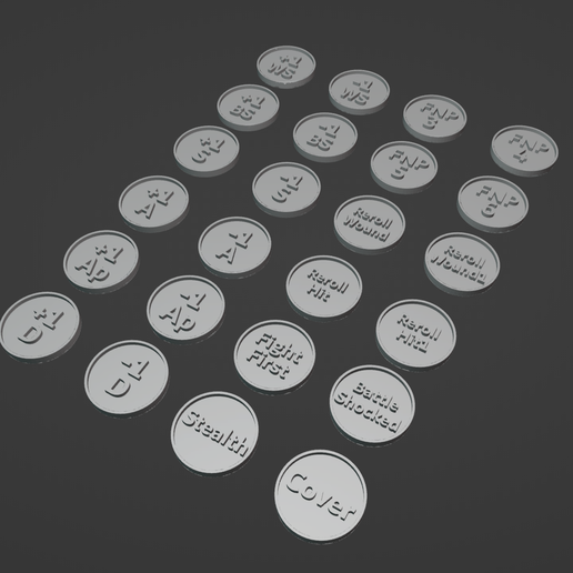 3D file Status Tokens 🎲 ・3D printing template to download・Cults