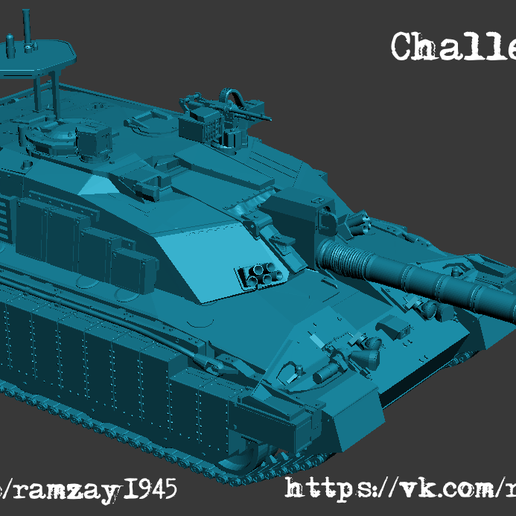 🪖 Challenger 2 TES British modern MBT 1:100・ STL File for 3D printing・Cults