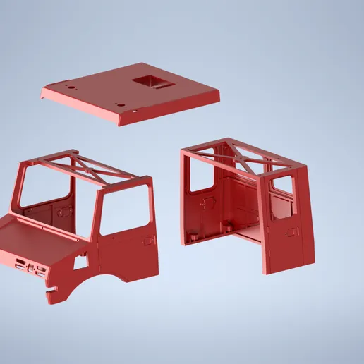 3D file Fahrerhaus Doppelkabine LKW Truck Cabine 1/14 Unimog 🚚 ・Model to download and 3D print・Cults