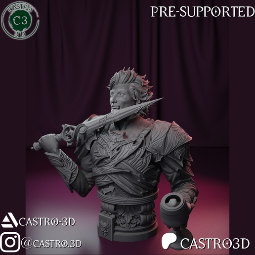 👤 Astarion Ancunin - Baldurs Gate 3 Bust Collection 3D print model・ 3D ...