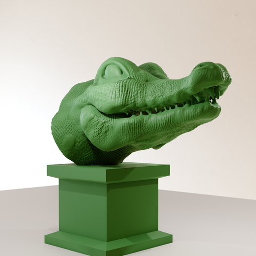 STL file caiman head bust stl 👤 ・3D print model to download・Cults