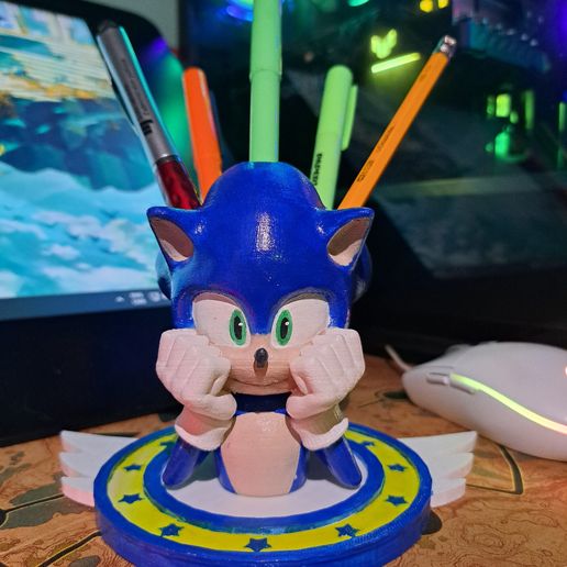 Archivo 3D Sonic the hedgehog pencil holder 🦔 ・Diseño imprimible en 3D ...
