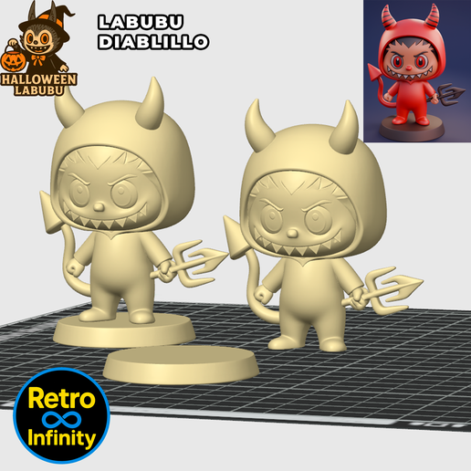 😈 Labubu Diablillo / Labubu Little Devil - Halloween 3D figure Retro ...