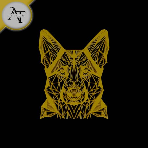 🐕 Perro - Geométrico - 2D Wall Art Decor・Archivo STL para Impresión 3D ...