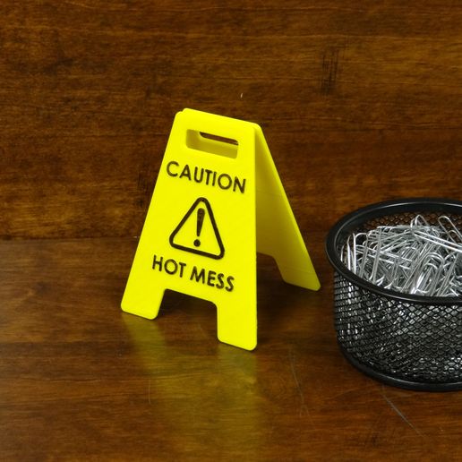 🥵 Hot Mess Wet Floor SIgn・ STL File for 3D printing・Cults