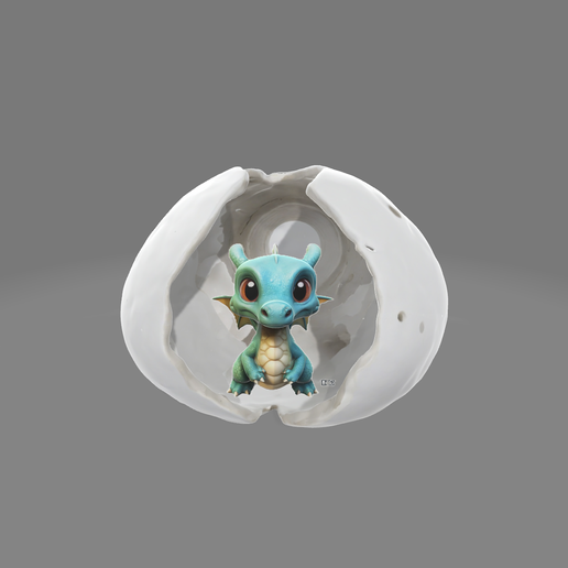 STL file Cute Baby Dragon Hatching Egg 👶 ・Model to download and 3D ...