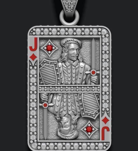 ♦️ Diamonds Jack playing card pendant 3D print model・ 3D File for 3D ...