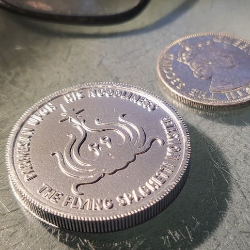 🍝 Flying Spaghetti Monster Doubloon - Parmesan Blessings・Free STL File ...