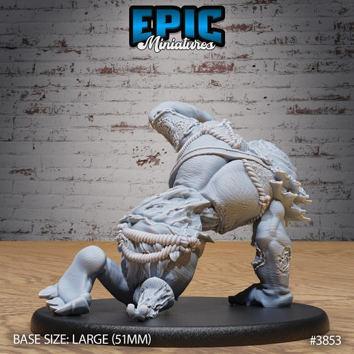 3D file Big Flesh Ghoul Crawling ‧ DnD Miniature ‧ Tabletop Miniatures ...