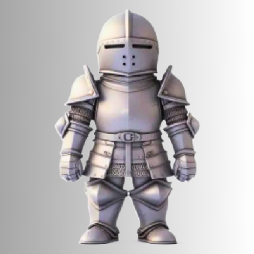 🎨 Medieval knight, full armor, chibi style・ STL File for 3D printing・Cults