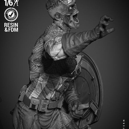 🧟 WICKED MARVEL CAPTAIN AMERICA ZOMBIE SCULPTURE : TESTED AND READY FOR ...