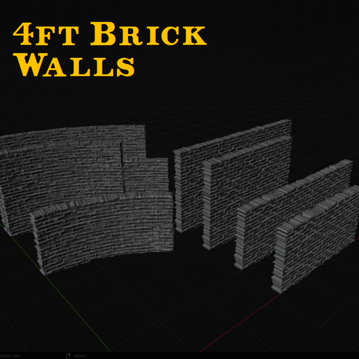 🧱 4ft Brick Walls in HO Scale・ 3D File for 3D printing・Cults