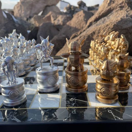 🐉 Pokemon Chess Set | Bulbasaur | Pikachu | Pokemon 2 side chess set ...