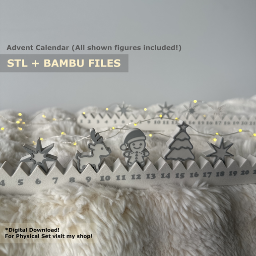 📅 Cute Advent Calendar STL + Bambu Files | 3D Printable Christmas ...