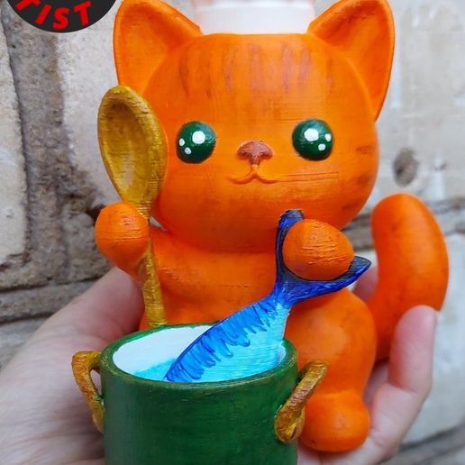🐱 Cat Chef Figurine・ 3D File for 3D printing・Cults