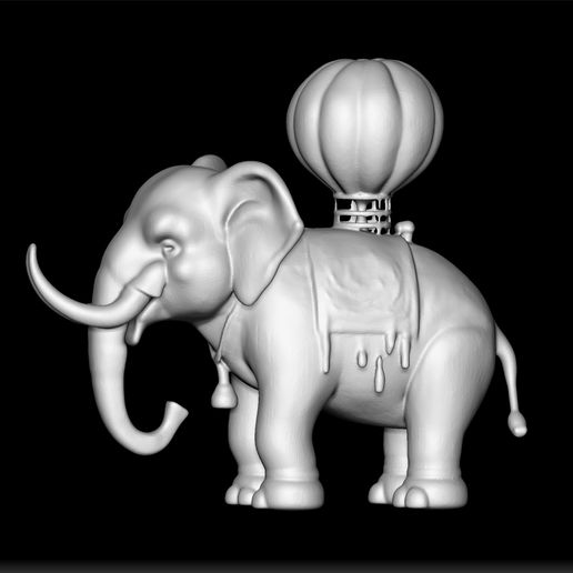 Файл STL Elephant with Balloon - Balloon Elephant Model - Cute Elephant ...