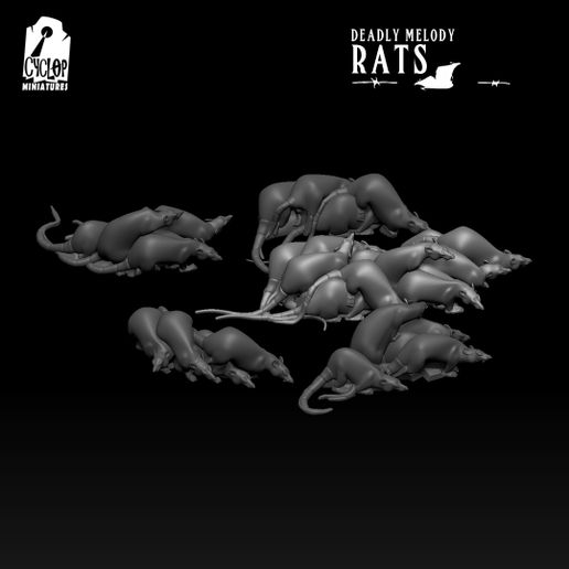 🐀 Rats・ STL File for 3D printing・Cults