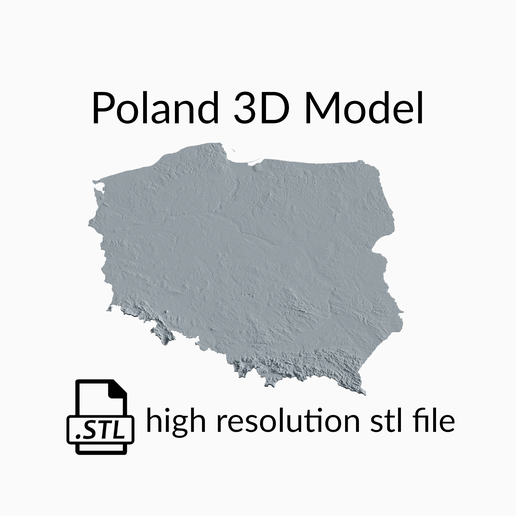 🇵🇱 Poland Topographic Map - 3D Terrain Elevation - Relief 3D Map of ...