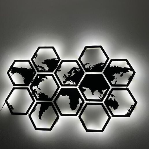 STL file World Map Led 🗺️ ・3D print object to download・Cults