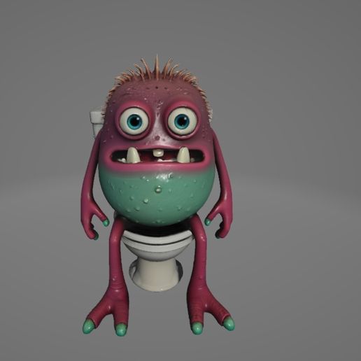 🚽 Toilet monster・ STL File for 3D printing・Cults