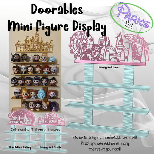 🤏 Disney Doorables Mini Figures Display Parks Set・ STL File for 3D ...