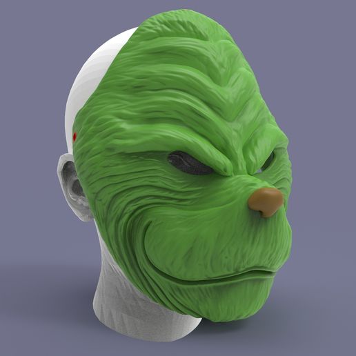 STL file Grinch mask 3D print model 🎃 (OBJ and 3MF)・3D printing ...