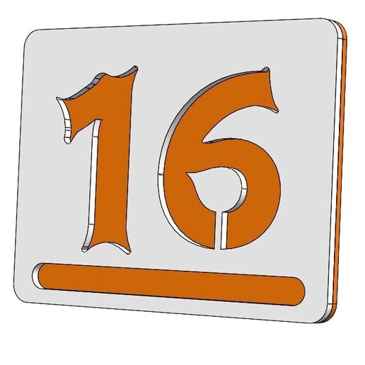 STL file Nr. 16 - Apartment house door number / Modern 3D Apartment ...