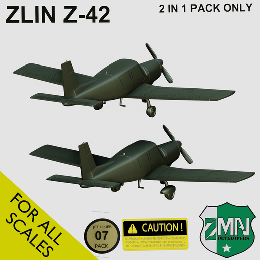 ️ Z-42 ZLIN AIRCRAFT (2 IN 1)・ 3D File for ・Cults