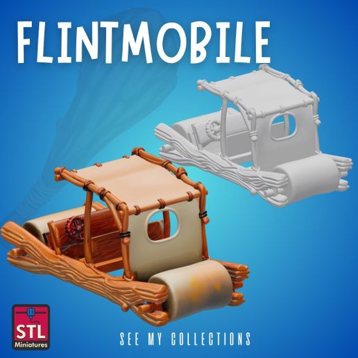 🚗 Flintstone-Style Car STL – Cartoon Stone Age Vehicle・ STL File for 3D ...