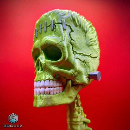 💀 Frankenstein's Skull・ STL File for 3D printing・Cults