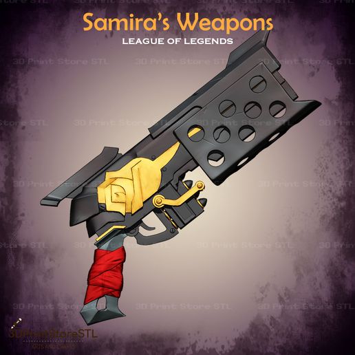 🔫 Samira Weapon From League of Legends - Fan Art 3D print model・ 3D ...