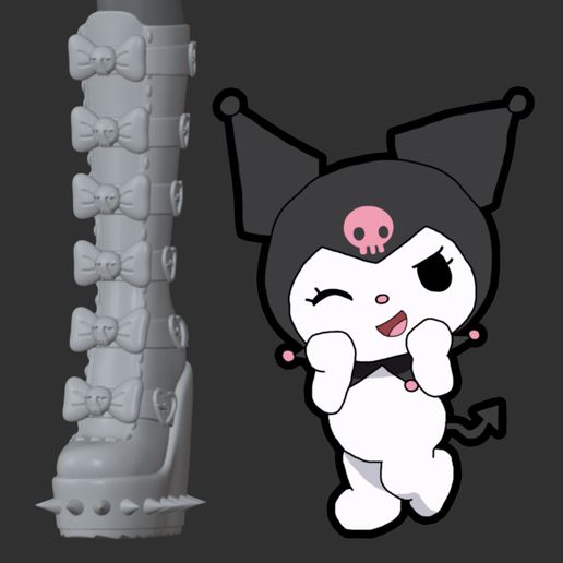 👹 Monster High Kuromi G1 Demonia Boot・Бесплатный OBJ для 3D-печать・Cults