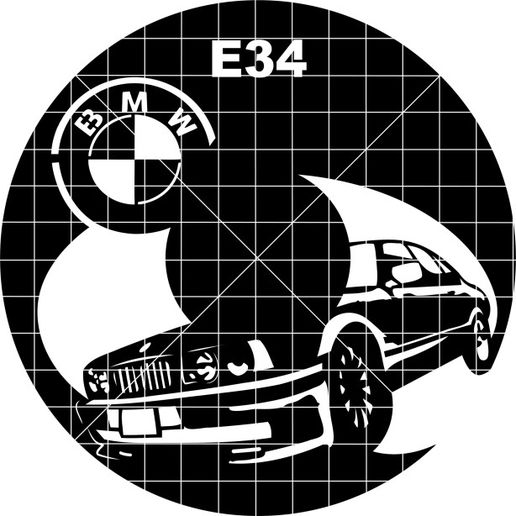 ⏺️ BMW E34 for laser cutting on vinyl record DXF file・ DXF File for CNC ...