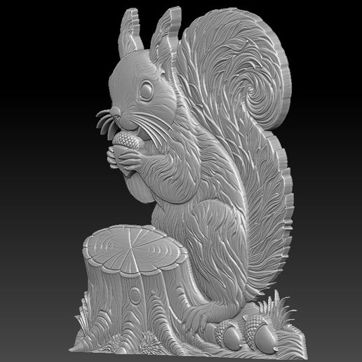 👼 Squirel CNC Relief Model・ STL File for 3D printing・Cults