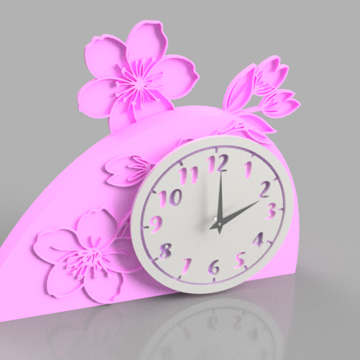 🕰️ Sakura Clock・ STL File for 3D printing・Cults