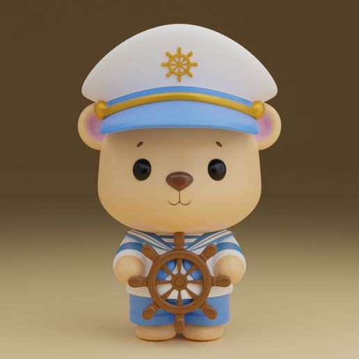 STL file Bear captain 🐻 ・Template to download and 3D print・Cults