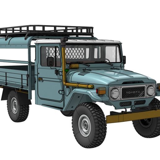 🚗 TOYOTA LAND CRUISER FJ45 FLAT BED PICKUP TRUCK 3D PRINT RC BODY STL ...