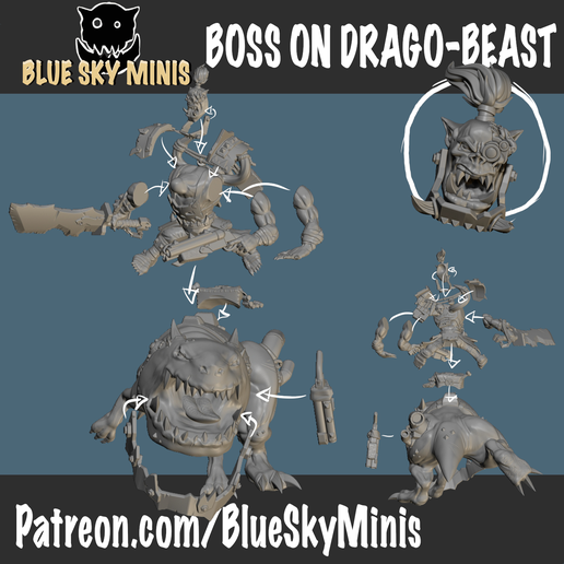 🔝 Boss on Drago-Beast・ 3D File for ・Cults